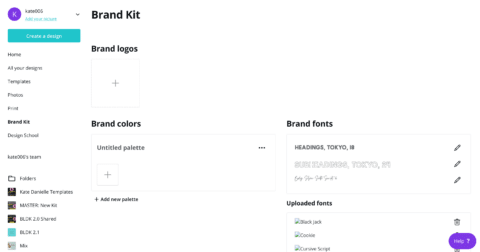 How to Setup Your Canva Branding - Kate Danielle Creative